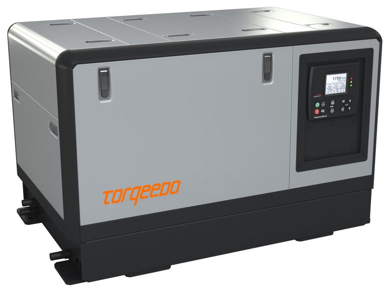 Torqeedo's Deep Blue Hybrid system on display at Salon International du ...