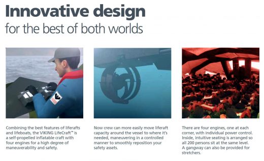 VIKING's remarkable 800+ person LifeCraft system, Torqeedo powered - Panbo