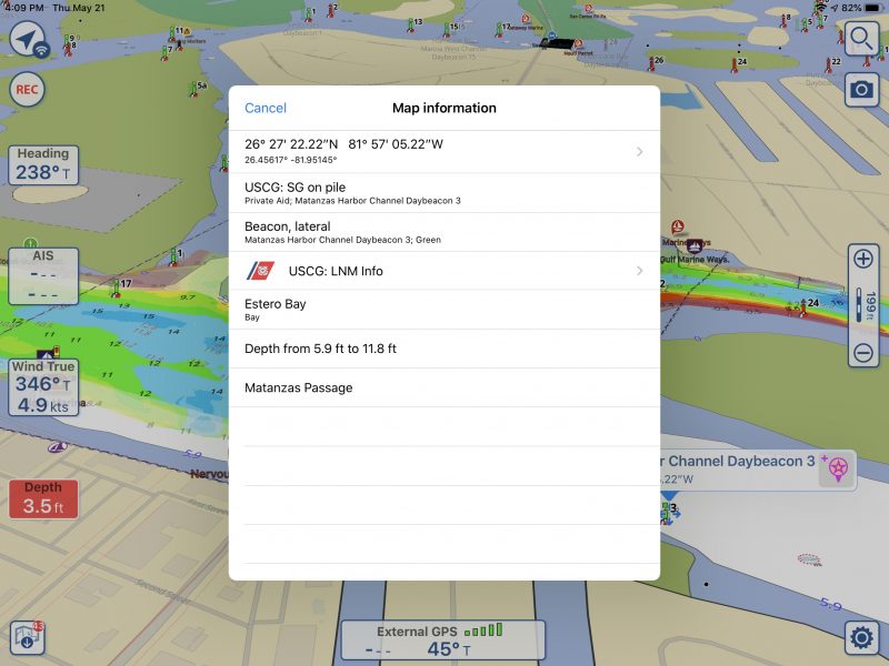 Aqua Map 10 for Android & Master 2.0 with USCG LNMs, Buoys, and routes ...