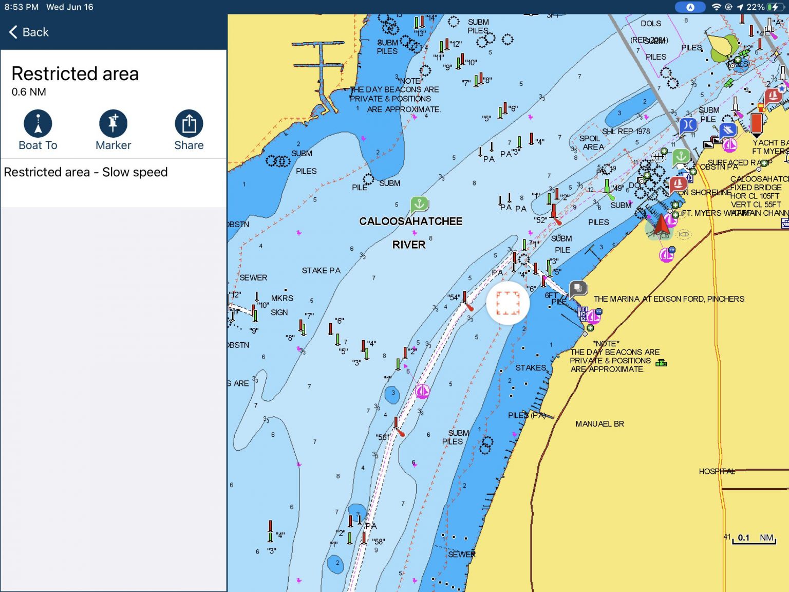 Aqua Map updated with no-wake zones, live sharing, and more - Panbo