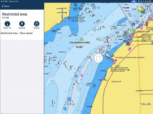 Aqua Map updated with no-wake zones, live sharing, and more - Panbo