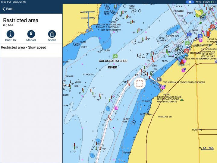 Aqua Map updated with no-wake zones, live sharing, and more - Panbo