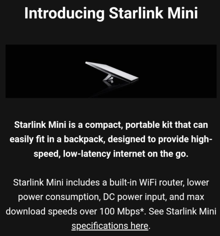 Starlink Mini is available, but with limited data options - Panbo