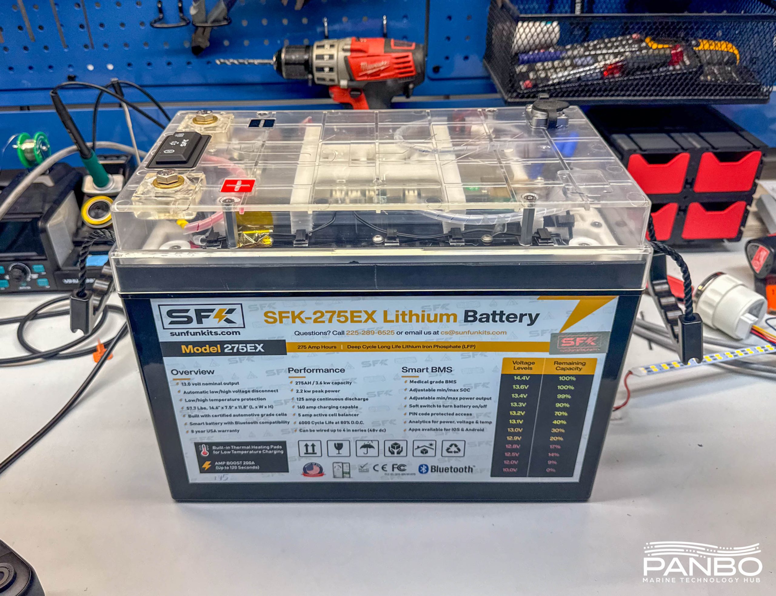 SFK 275EX, space efficient and feature packed LiFePO4 battery - Panbo